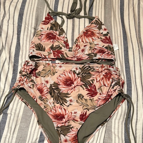 Kona Sol | Swim | Kona Sol Pink And Green Bikini Swim Set | Poshmark
